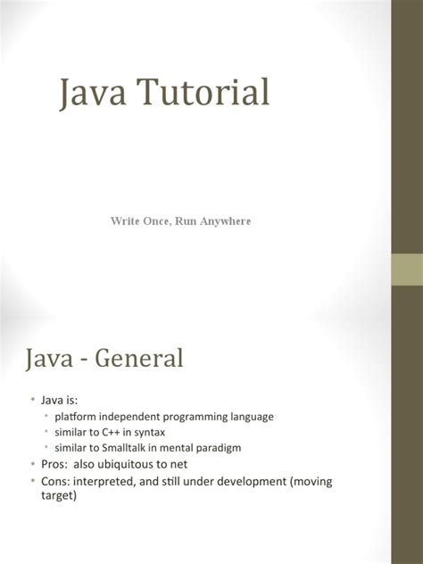 java tutorial write once run anywhere pdf method computer programming java