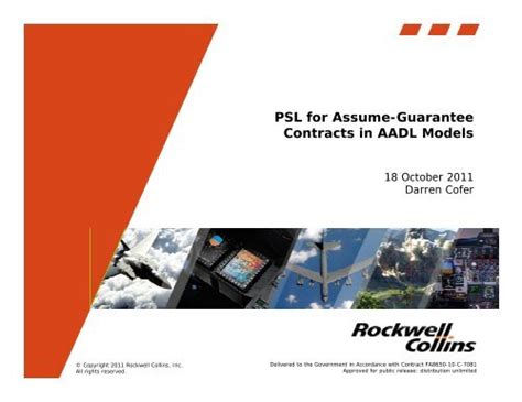psl for assume guarantee contracts in aadl models