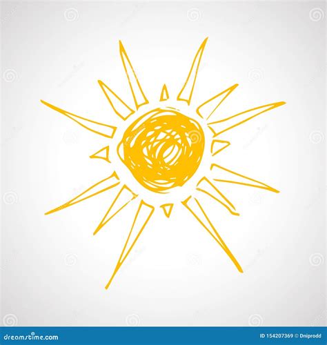Sol Drenado Mano Sol Simple Del Bosquejo S mbolo Solar Ilustración del