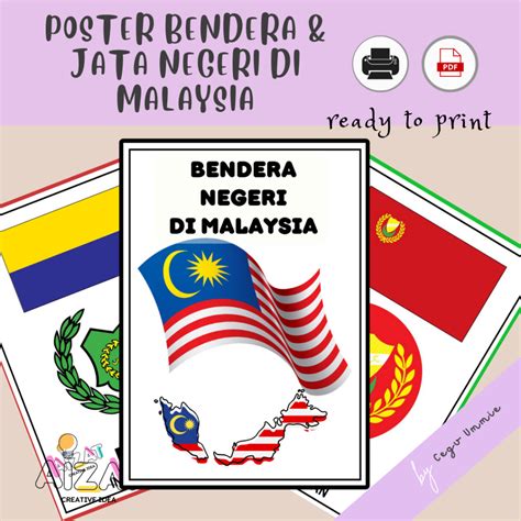 PDF Softcopy Poster Bendera Dan Jata Negeri States Of Malaysia Flags