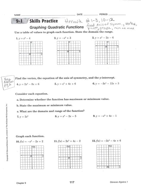 graphing quadratic functions worksheet free worksheets library worksheets samples