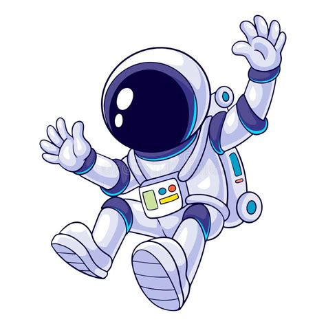 Astronauta De Dibujos Animados Volando En El Espacio Ilustración del