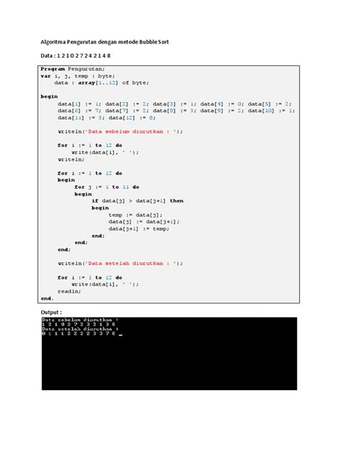 algoritma pengurutan dengan metode bubble sort data 1 2 1 0 2 7 2 4 2 1 4 8 pdf