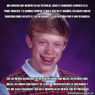 Meme Bad Luck Brian que curioso que siempre en las PELÍCULAS series
