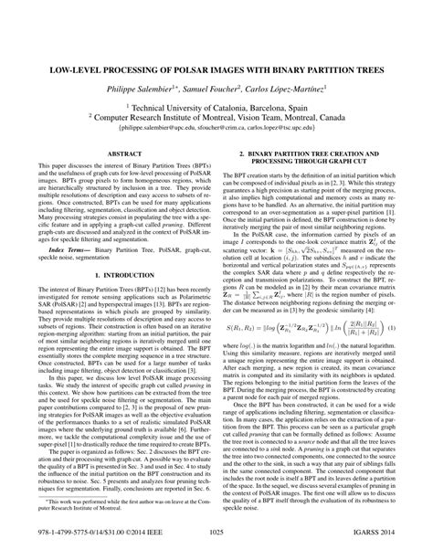 pdf low level processing of polsar images with binary partition trees