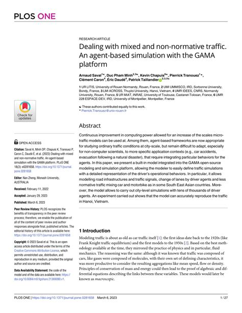 pdf dealing with mixed and non normative traffic an agent based simulation with the gama platform