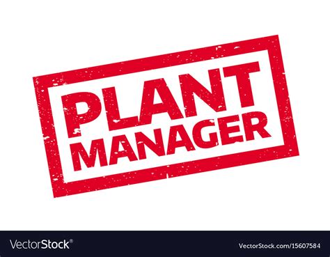 Plant Manager Rubber Stamp Royalty Free Vector Image