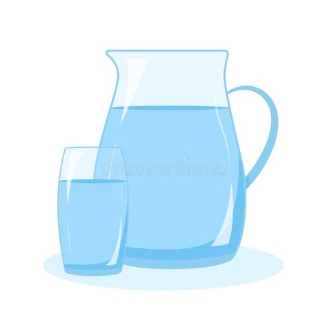 Concept De Balance Des Eaux Une Cruche Et Un Verre D Eau Illustration