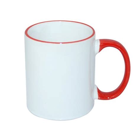 Mug ECO 330 Ml With Red Handle With Box Sublimation Thermal Transfer