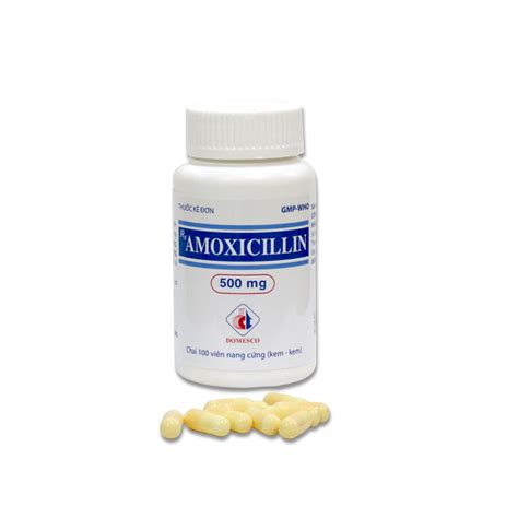 Thuốc kháng sinh Amoxicillin 500mg Domesco lọ 100 viên