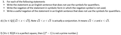 solved for each of the following statements write the statement as an english sentence that