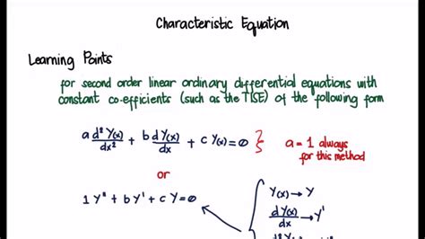 characteristic equation 1 learning points youtube