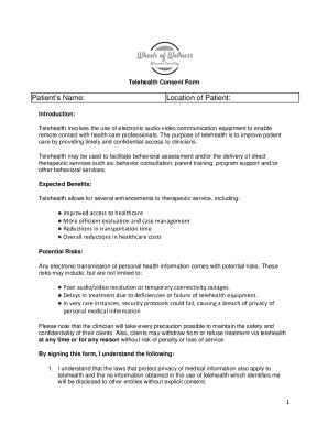 Fillable Online Fillable Online Informed Consent For Telemedicine
