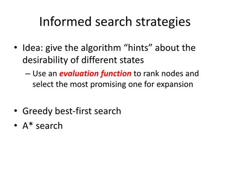 ppt informed search strategies powerpoint presentation free download id 1846599