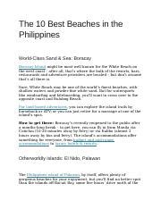 The 10 Best Beaches In The Philippines Docx The 10 Best Beaches In