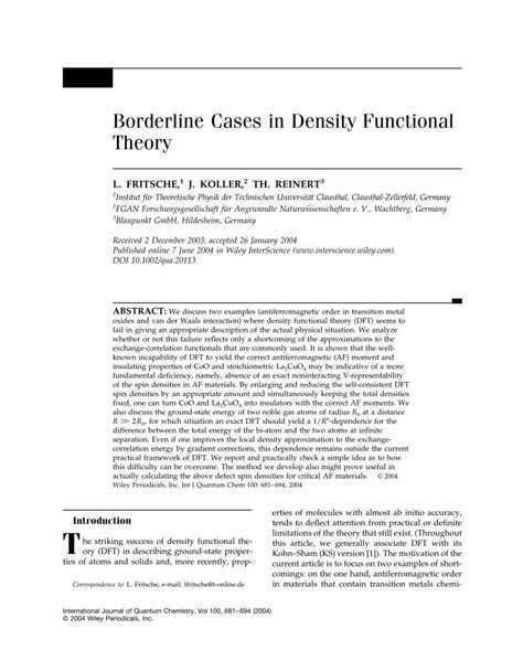 pdf borderline cases in density functional theory dokumen tips