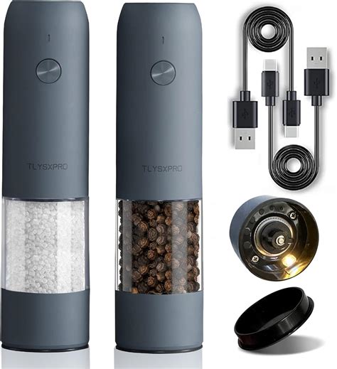 Electric Salt And Pepper Grinder Set With USB Rechargeable Automatic