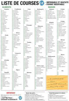 La Liste De Courses Que Vous Pouvez Modifier Et Imprimer Gratuitement