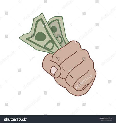 This Illustration Hand Gripping Money Stock Vector Royalty Free