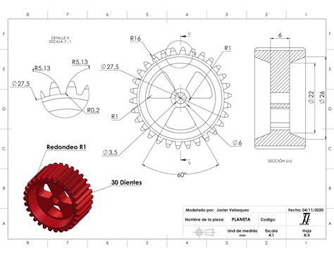 Matem Ticas Pr Ncipe Irregular Engranaje Planetario Solidworks Espina