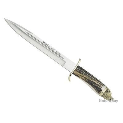 POIGNARD MUELA ALCARAZ CERF 26CM TETE SANGLIER INOX Dagues De Chasse