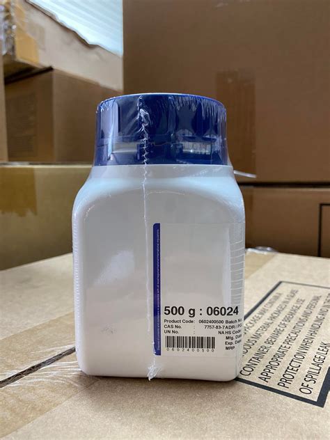 Sodium sulfite anhydrous 98 AR grade 500 กรม ขวด ยหอ Loba india