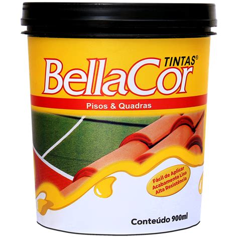 Tinta piso premium fosco vermelho segurança 0 9L BellaCor Tintavel