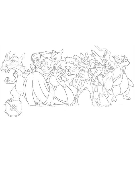 Coloriages Pokemon Légendaire Mega Evolution à imprimer