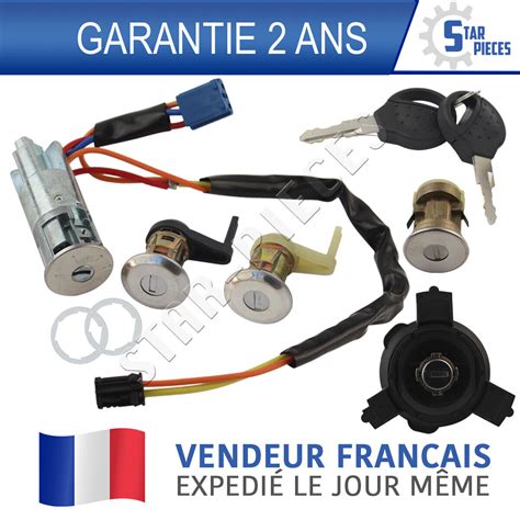 KIT SERRURE BARILLET NEIMAN ANTIVOL BOUCHON RESERVOIR PEUGEOT 206