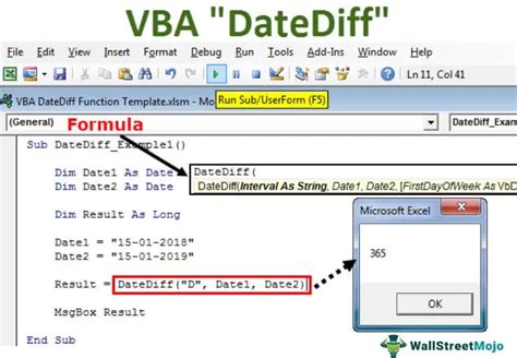 vba datediff step by step example to use datediff vba excel function