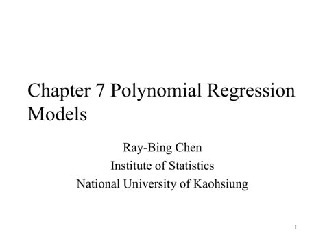 chapter 7 polynomial regression models