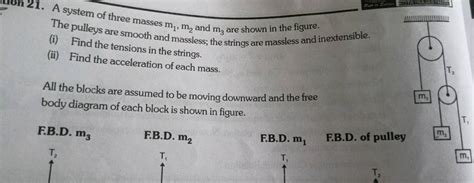 A System Of Three Masses M M And M Are Shown In The Figure The