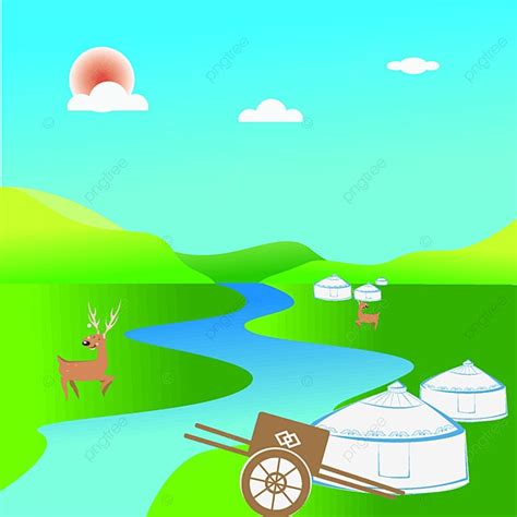 Grasslands Vector PNG Images Grassland Landscape Painting Vector