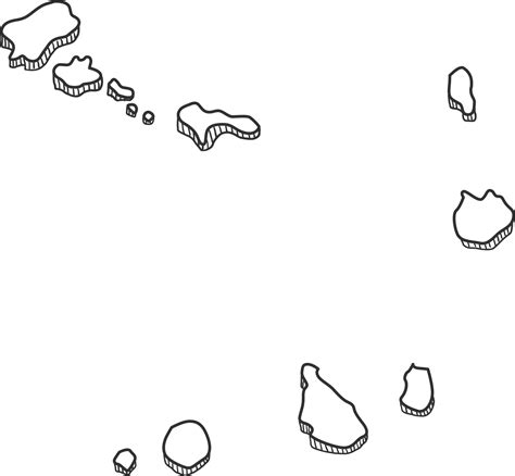 Dibujado A Mano Del Mapa 3d De Cabo Verde 12628357 PNG