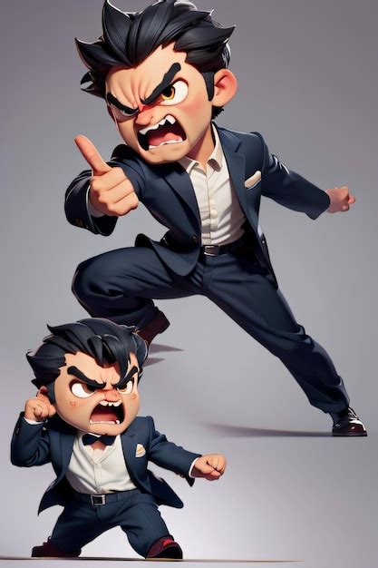 3D Chibi Un Personaje De Dibujos Animados De Un Hombre En Traje Y Un