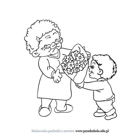 Dzień babci kolorowanka Darmowe kolorowanki i malowanki dla dzieci