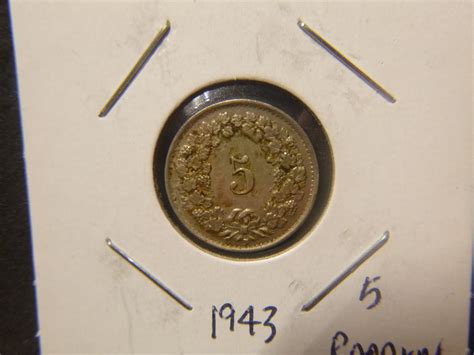 SWITZERLAND HELVETICA 1943 B 5 RAPPEN For Sale Buy Now Online Item