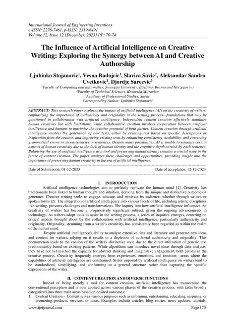 PDF The Influence Of Artificial Intelligence On Creative Writing