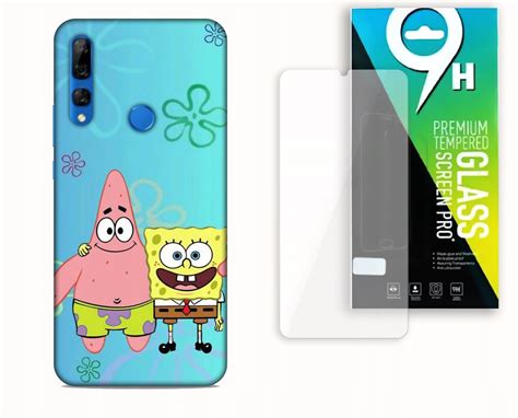 ETUI CASE DO HUAWEI Y6P SZKŁO HARTOWANE RÓŻNE WZORY SPONGE BOB