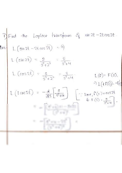 Solution Find The Laplace Transform Of Sin T T Cos T Studypool