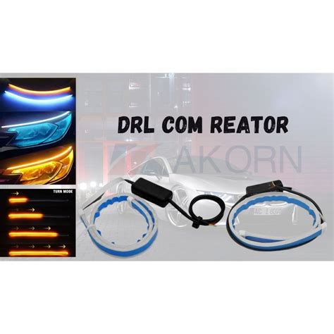 Barra Fita Led Automotivo Dual Color Farol Drl Seta Sequencial 60cm