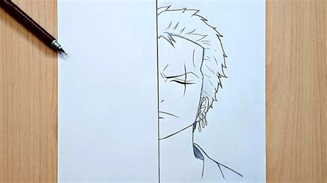 How To Draw Zoro One Piece Zoro Half Face Step By Step Easy