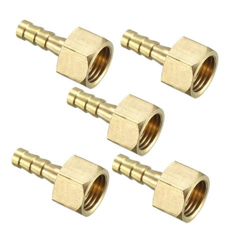SOURCING MAP Adaptateur Laiton Raccord Tuyau 6mm Barbelure X 1 4 PT