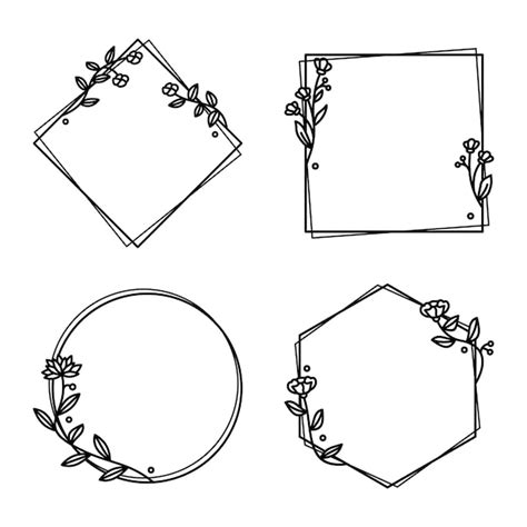 Conjunto De Vectores De Marco Floral Vector Premium