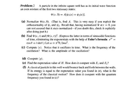 solved problem 2 a particle in the infinite square well has