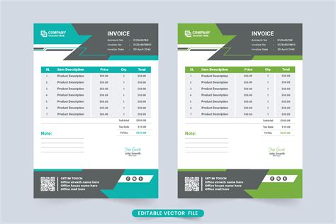 Creative Invoice Template Vector With Abstract Modern Shapes