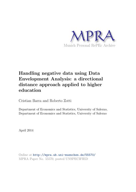 pdf handling negative data using data envelopment analysis a directional distance approach
