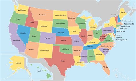 Mapa dos Estados Unidos Mapa político estados e capitais para