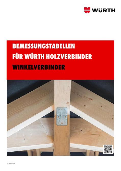 PDF Bemessungstabellen für Würth Holzverbinder Winkelverbinder Der