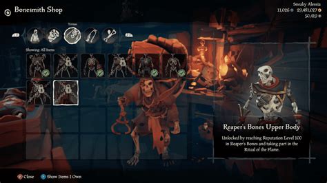 How To Get The Reaper S Bones Skeleton Curse Cosmetics In Sea Of